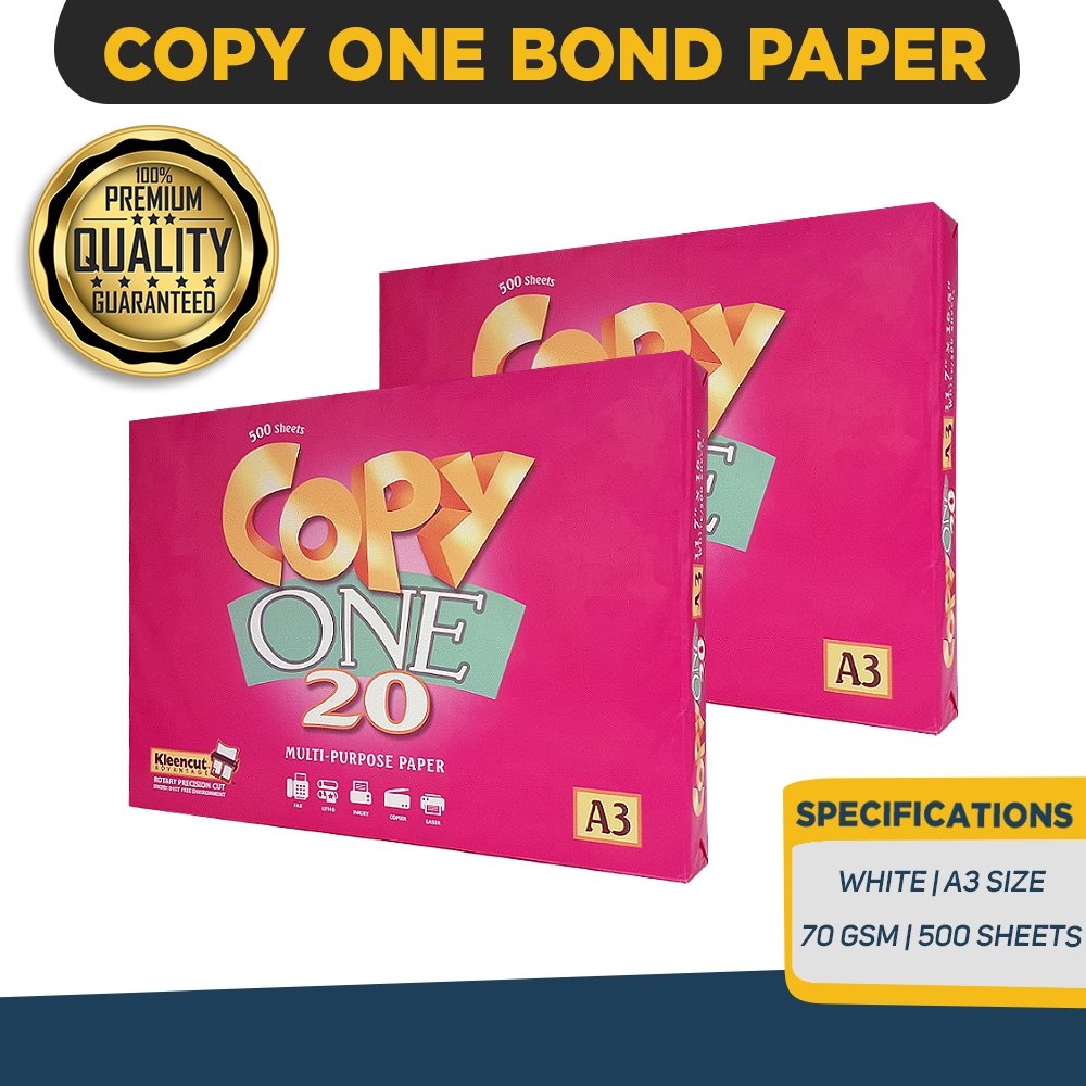 A3 Size COPY ONE Bond Paper 70gsm per ream | Shopee Philippines