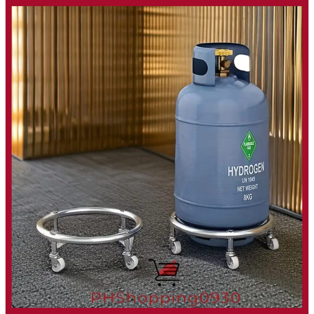 Heavy-Duty Stainless Steel Gas Cylinder Dolly with Locking Wheels Safe ...