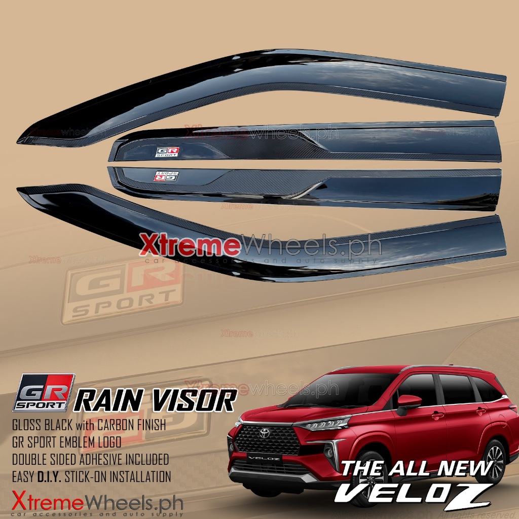 Toyota Veloz 2022-2025 Carbon Black Thick slim Type Thailand Made Rain ...