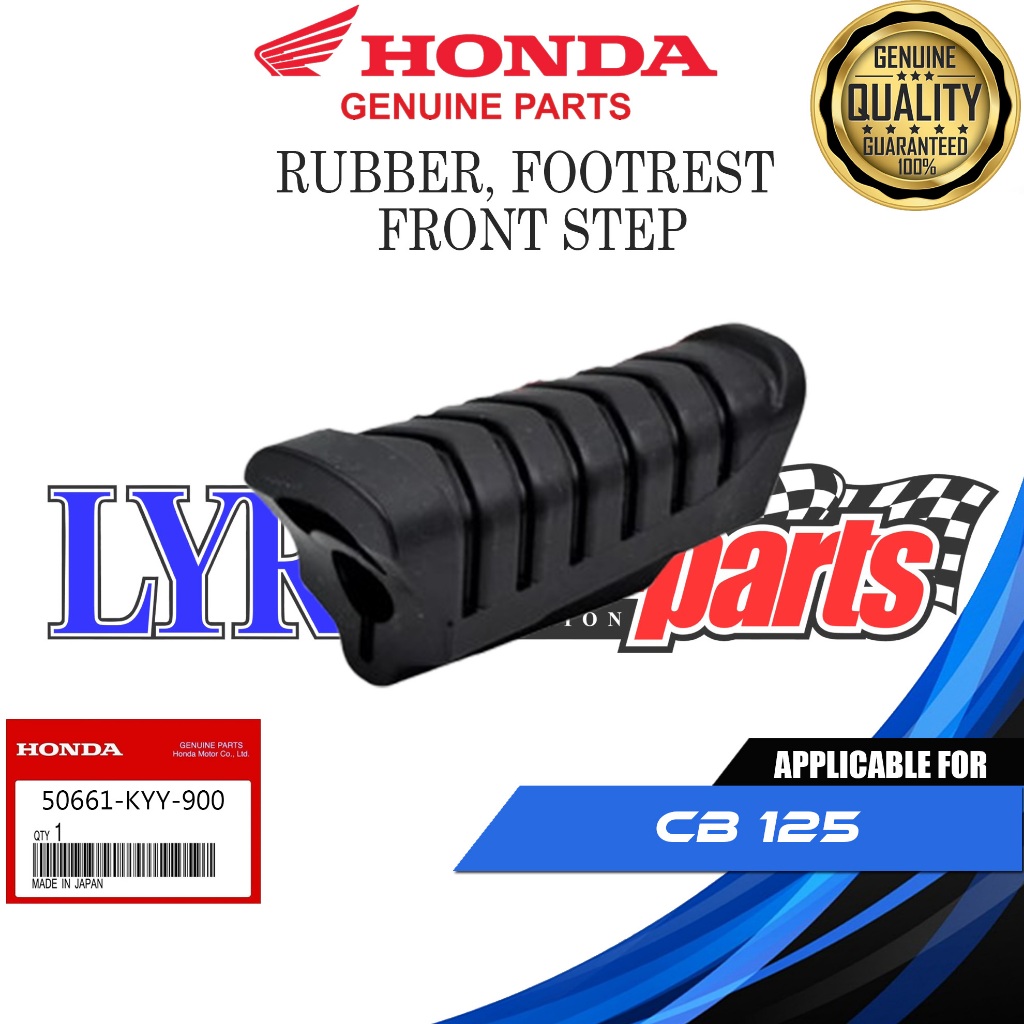 HONDA GENUINE RUBBER, FOOTREST FRONT STEP FOR CB 125 || 50661-KYY-900 ...