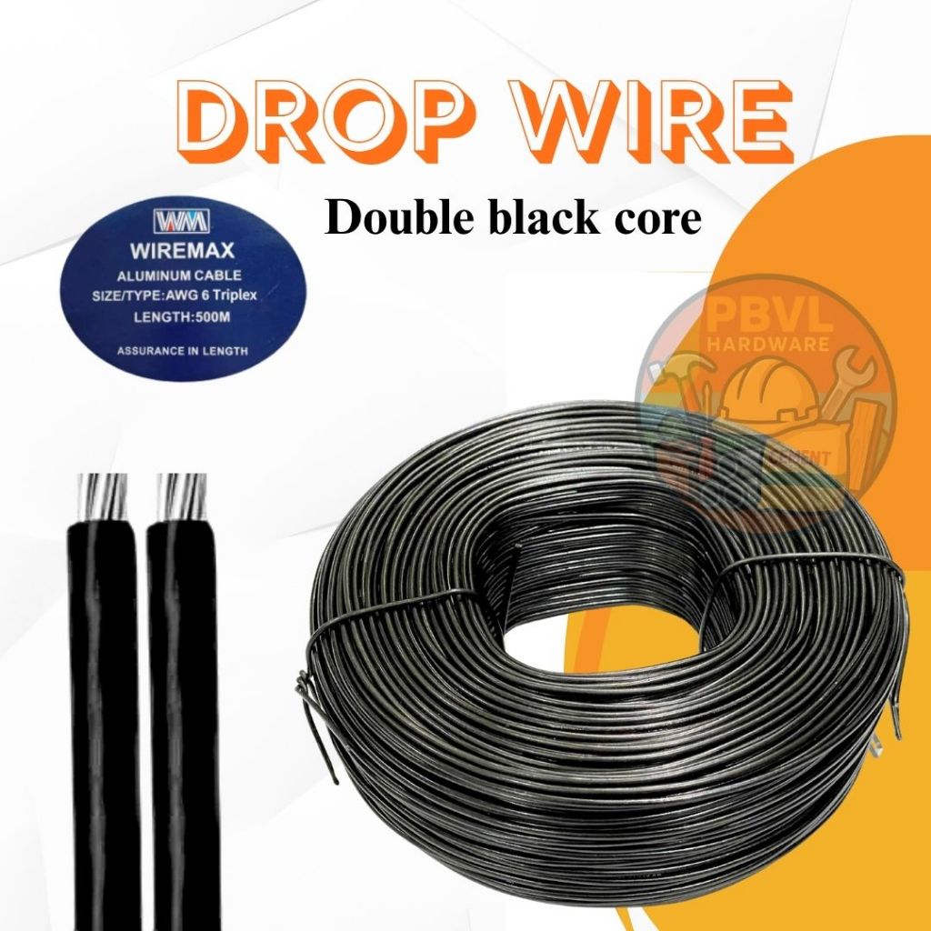 Wiremax Local Made Service drop wire ACSR 6/7 14mm 2 BLACK wires 500 ...