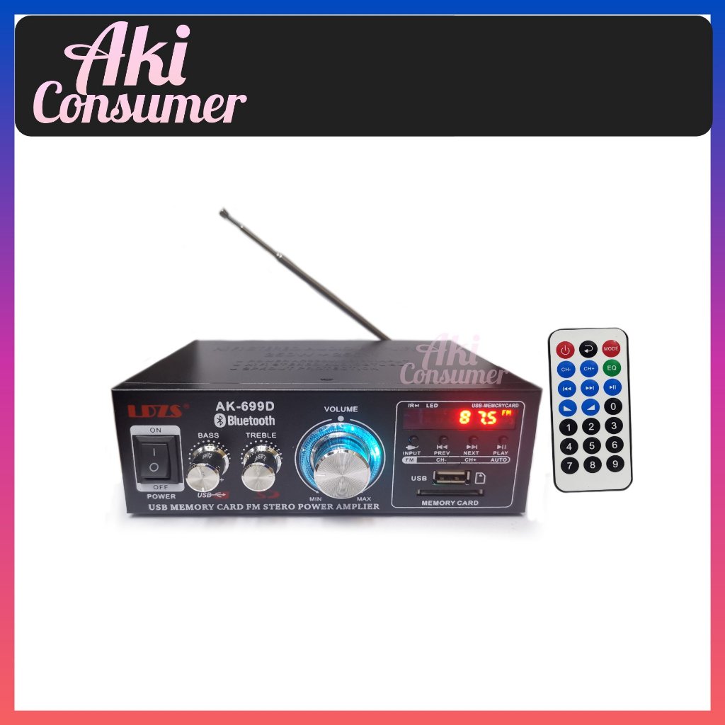 AK-699D BLUETOOTH/USB/SD/FM Hi-Fi STEREO AUDIO AMPLIFIER DC12V AC220V ...