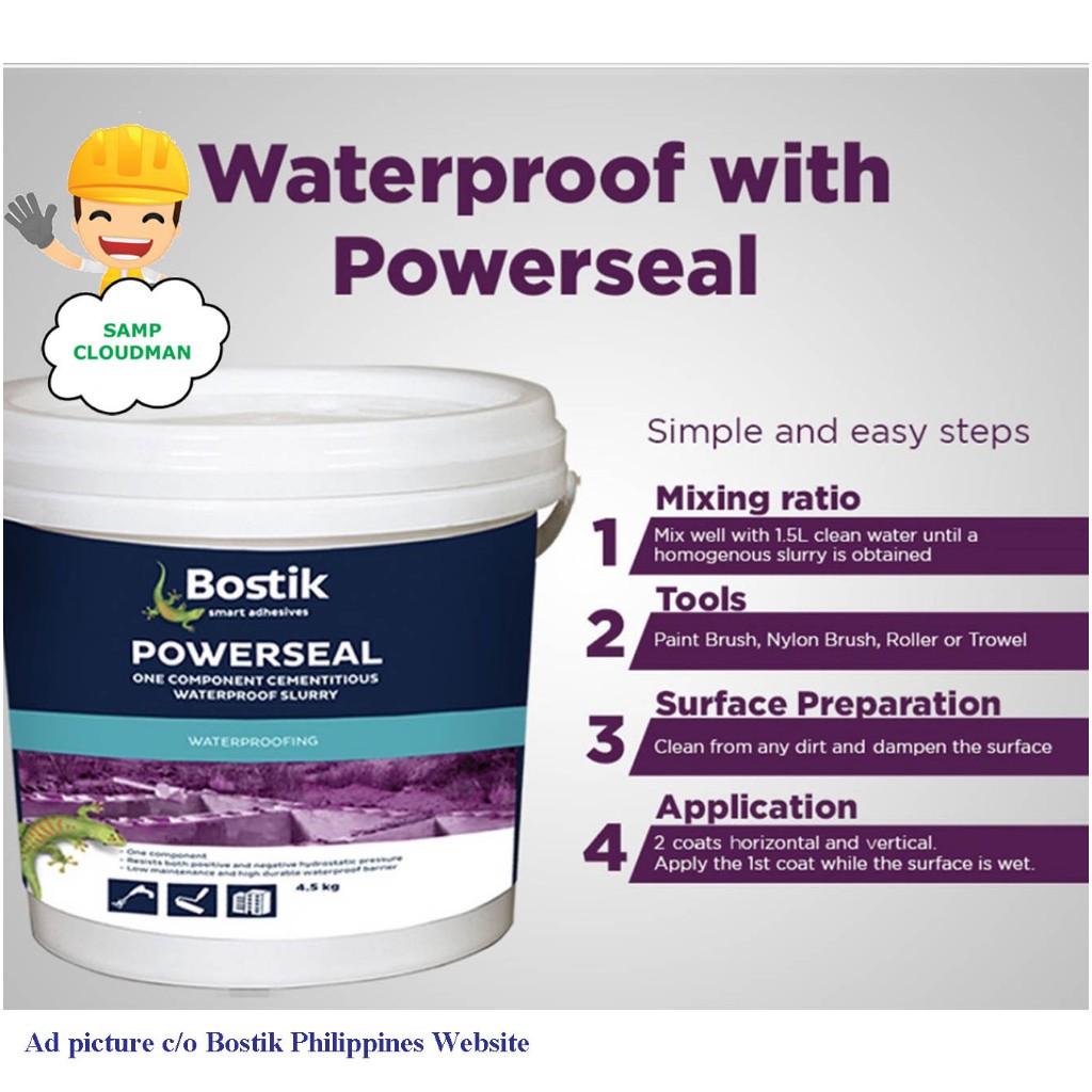 Bostik Powerseal Waterproofing Coating Gallon 4.5Kg Power Seal ...