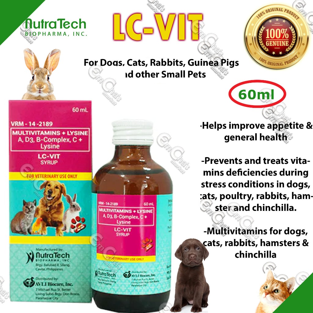 Nutratech 60ml LC-Vit Syrup Multivitamins Dog Vitamins Cat Vitamins ...