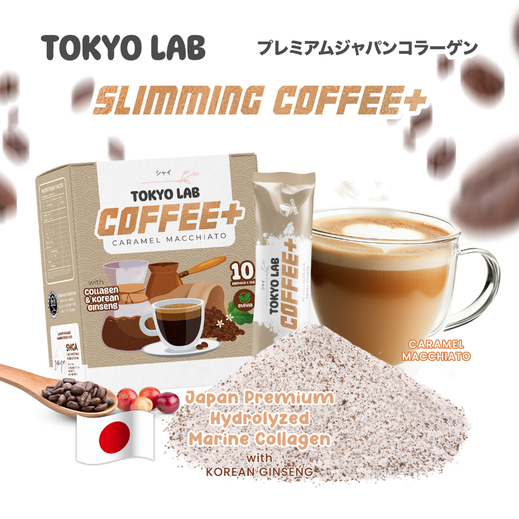 🇯🇵Tokyo Lab Coffee Slim + Collagen & Korean Ginseng Anti Ageing Caramel ...