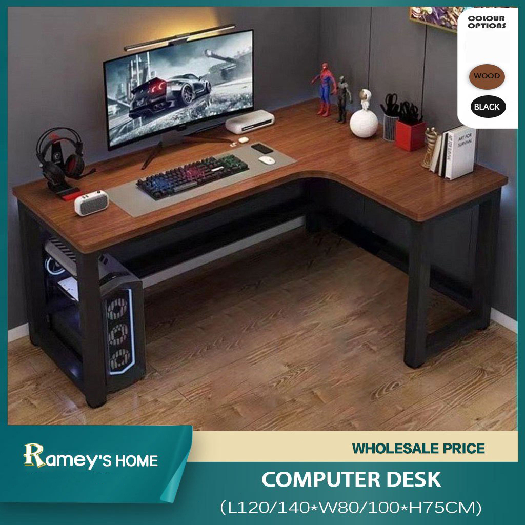 RAMEY L-Shaped Office Table Home Gaming Table Desk Study Table | Shopee ...