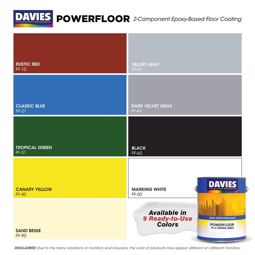 DAVIES POWERFLOOR two component high performance EPOXY FLOOR COATING ...