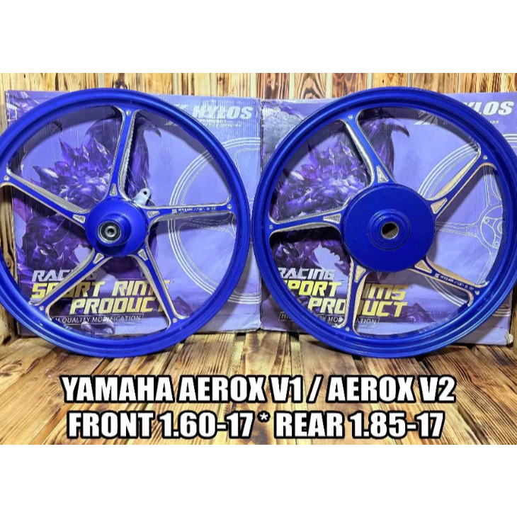 HYLOS CNC MAGS 17s 5 SPOKES YAMAHA AEROX V1 / AEROX V2 (100% MADE IN ...