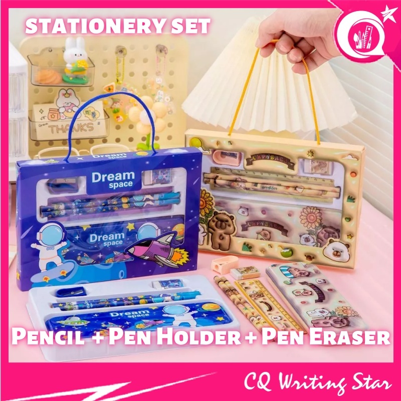 Cartoon Pre-School Children Stationery Pencil Set Gift School Supplies ...