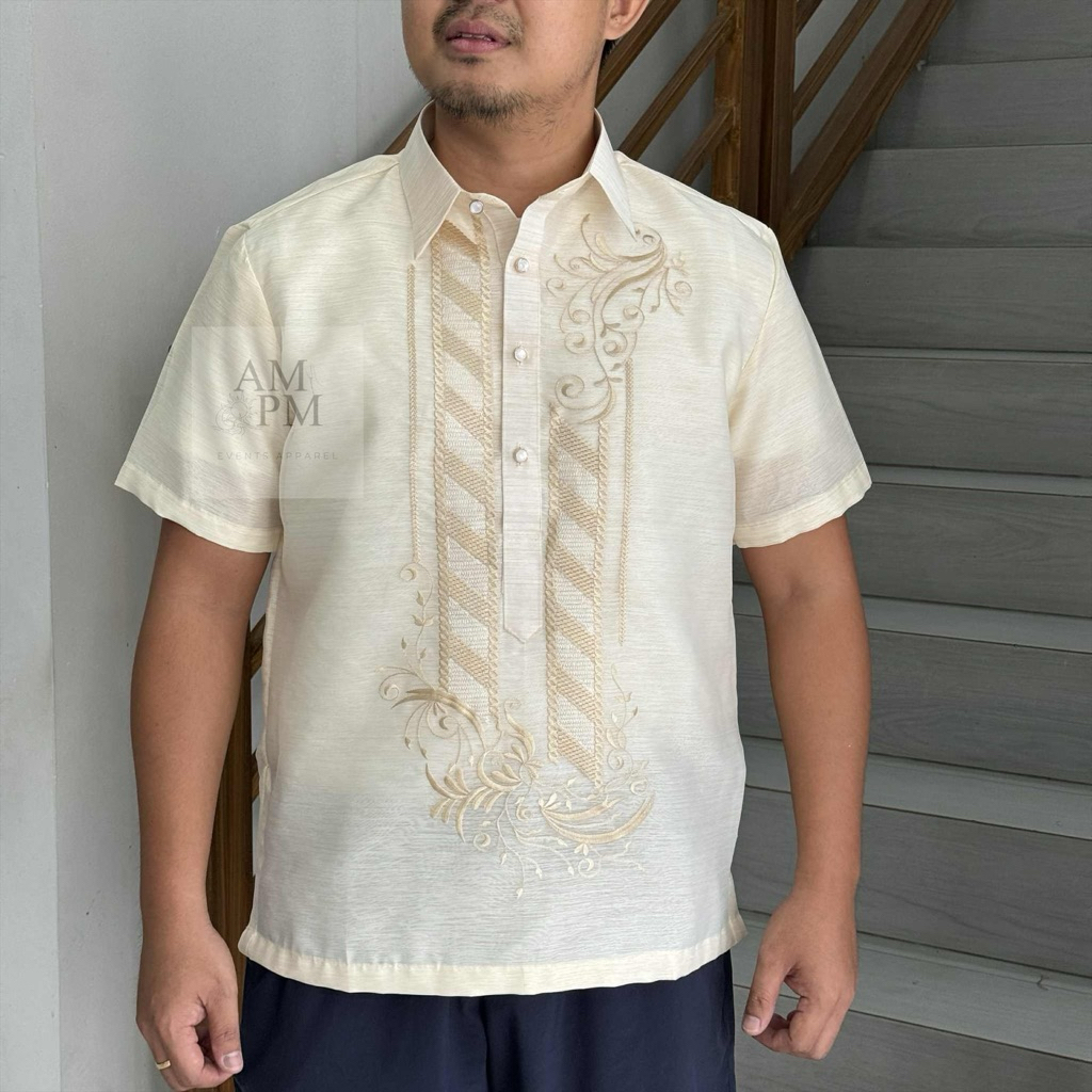 Half Open Polo Barong Short Sleeves Pinya Jusilyn (ABT2) | Shopee ...