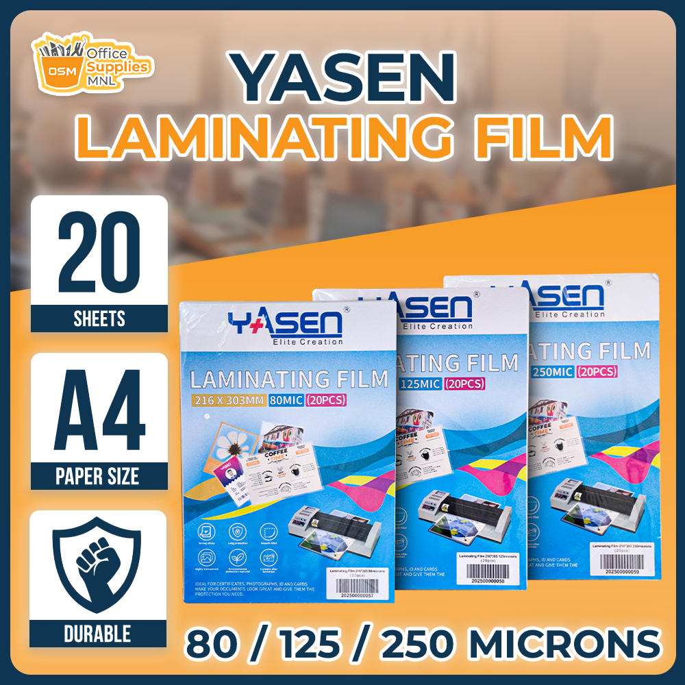 Yasen Laminating Film A4 Size 65/ 80 / 125 / 250 Microns 20 / 100 ...