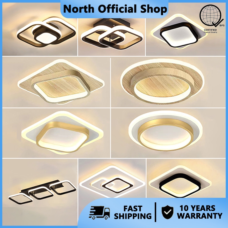 LED Ceiling Light Tri Color Gold Square Chandelier for Living Dining ...