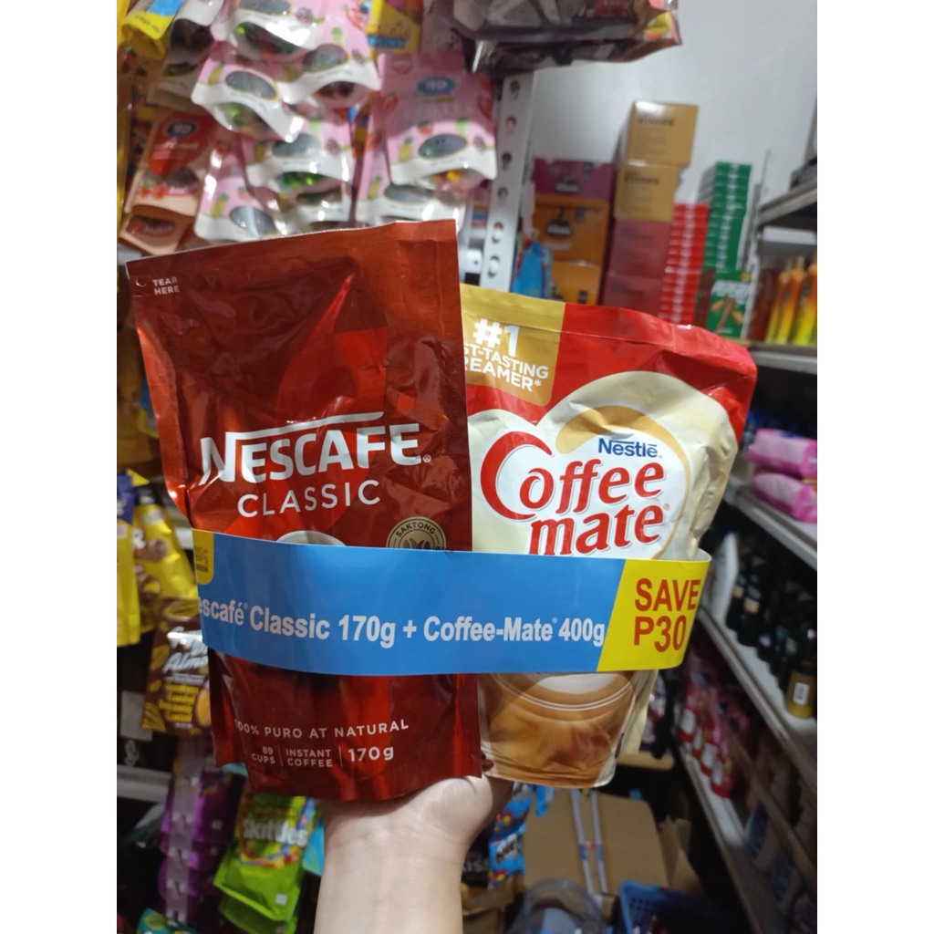 NESCAFE COFFEE CLASSIC 170g+COFEEMATE 400g BUNDLE | Shopee Philippines