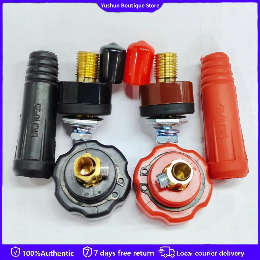 6pcs Red + Black Set Standard Welding Cable Connector Plug and Socket ...