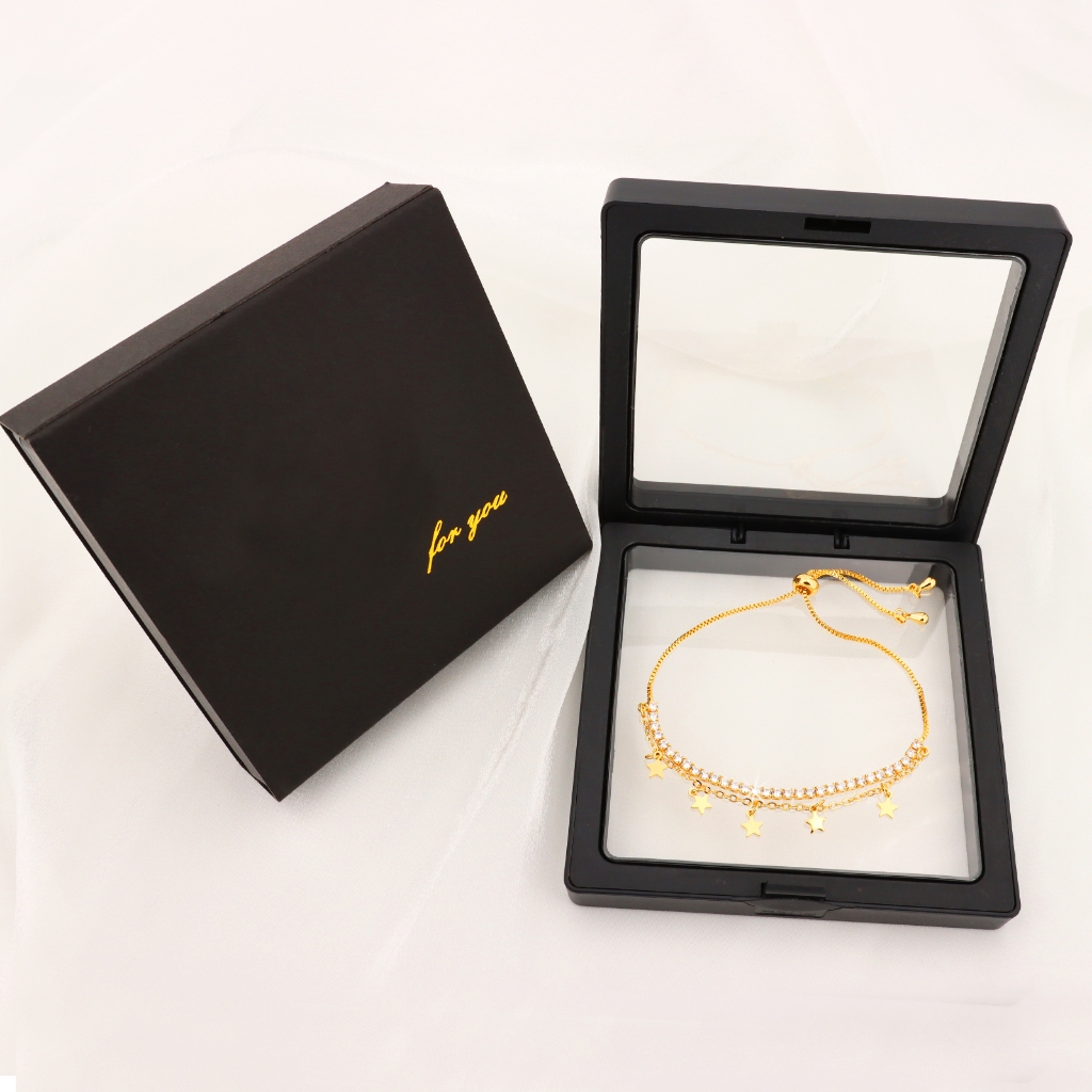 For you 18K Gold Bracelet Double Chain Zircon Star Women Fashion With ...