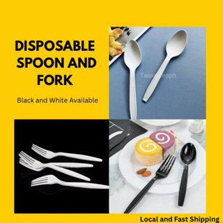 Disposable Black Spoon and Fork 25pcs/pack | Shopee Philippines