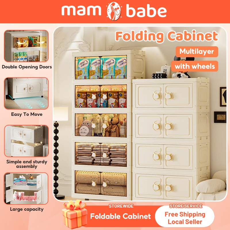 Baby Folding Storage Cabinet Multilayer Folding Cabinet Plastic Durabox ...