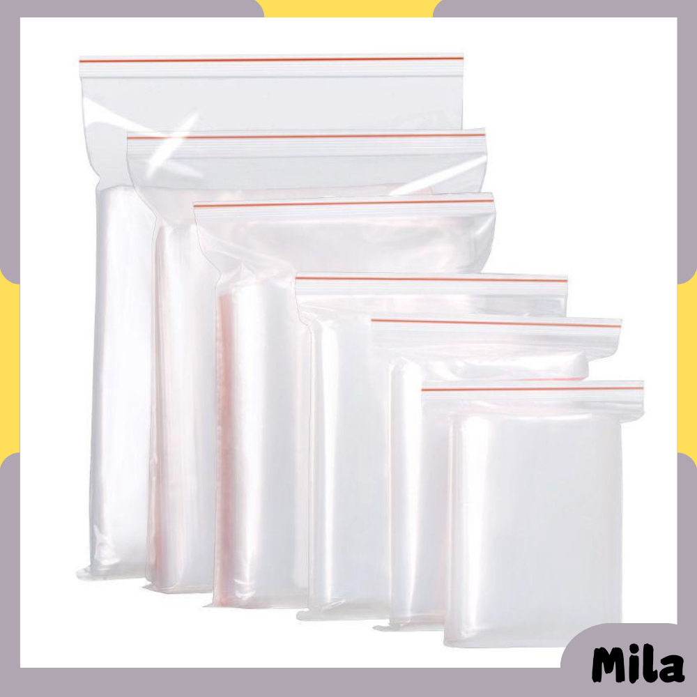 100Pcs Zipper Bags Zip-Lock Clear Plastic Storage Bag Resealable Pp ...