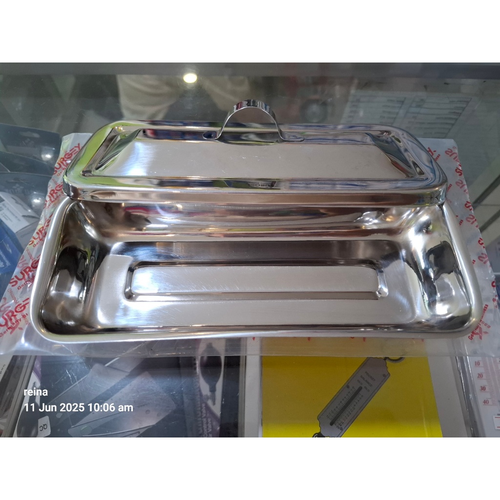 MEDICAL INSTRUMENT TRAY 8 X 3 STAINLESS WITH COVER | Shopee Philippines