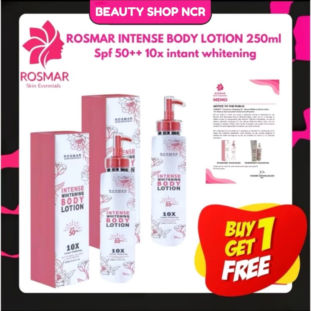 ROSMAR Bleaching Whipped Lotion 10x whitening Buy 1 Take 1 | Shopee ...