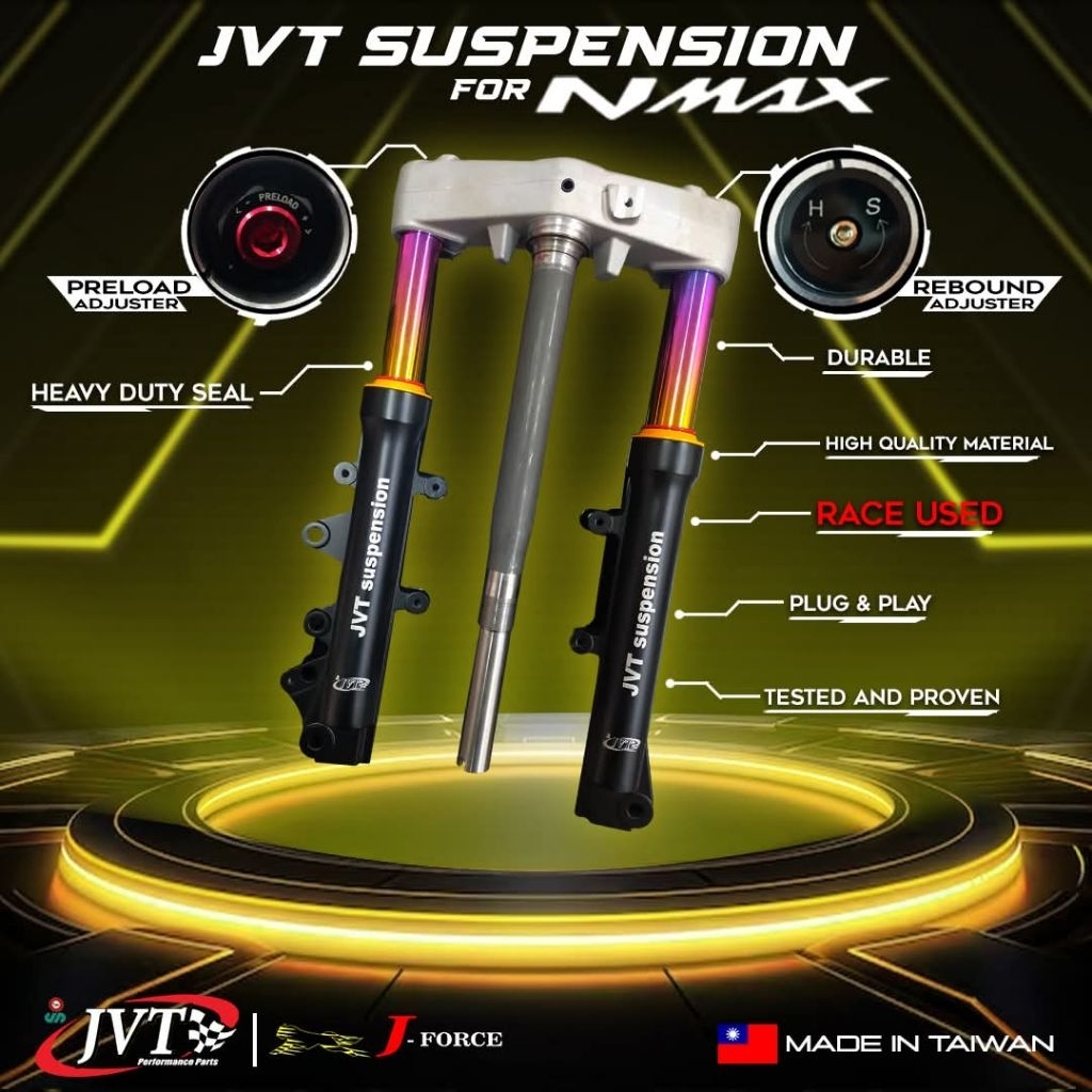 JVT FRONT FORK SHOCK / SUSPENSION WITH T-POST 33MM FOR NMAX V1 & V2 ...