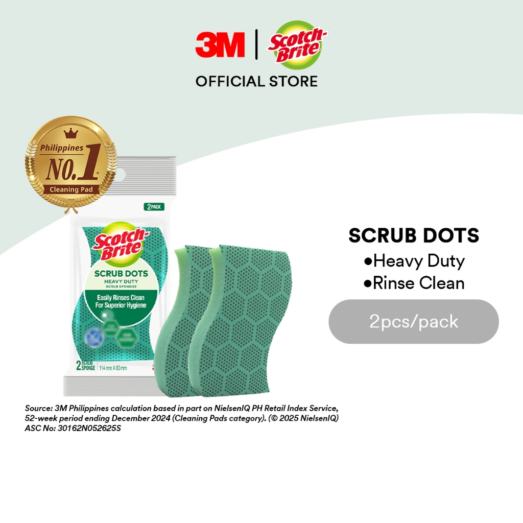 3M™ Scotch-Brite® Heavy Duty Scrub Dots, Rinses Fast and Clean, 2 pc ...