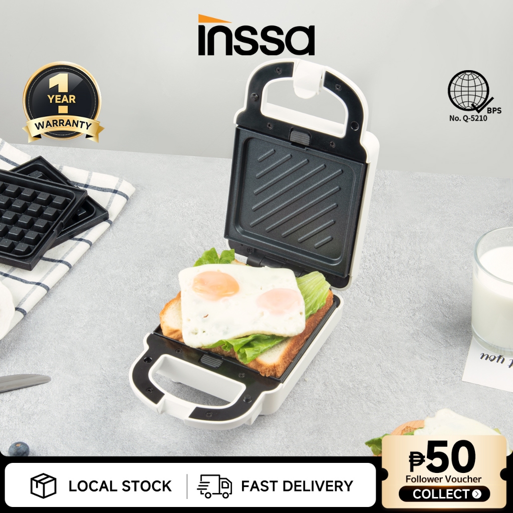 INSSA x Simplus Sandwich Maker Toaster 2 in 1 Donut Waffle Maker ...