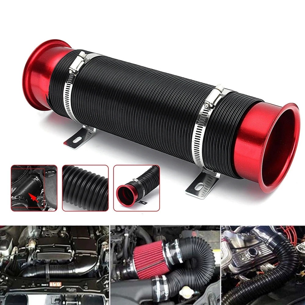 Universal 1M Flexible Car Engine Cold Air Intake Hose Inlet Ducting ...