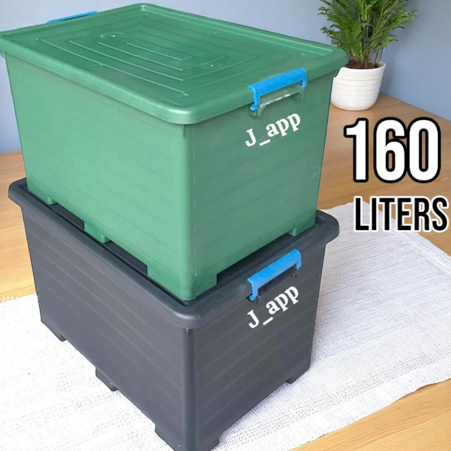 160 LITERS Heavy Duty Storage Box #056 big boxes WITH COVER AND SIDE ...