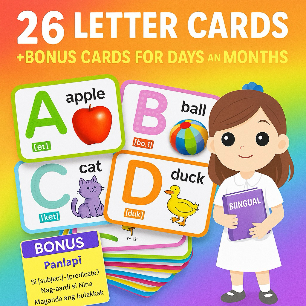 Early Learning Alphabet Flash Cards for Kids – 26 Letters + Days ...