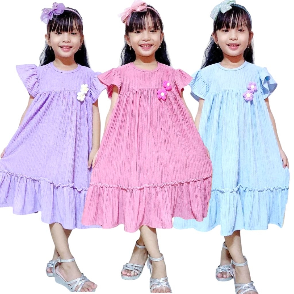 Dahlia Dress for Girls – Soft Ruffle Dress | Ages 4–7 Years | Assorted ...
