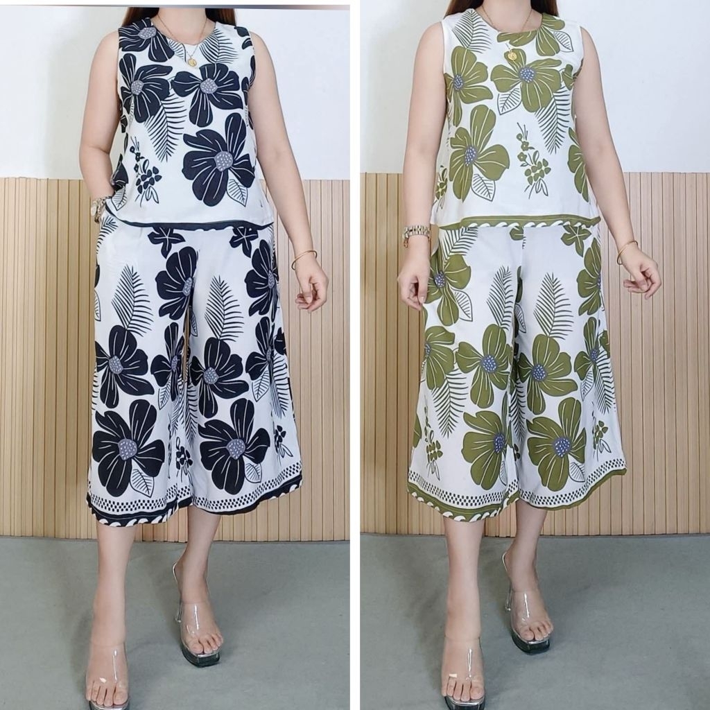 QJJ KYRIE TERNO SQUARE PANTS Fabric Challis Medium to large | Shopee ...