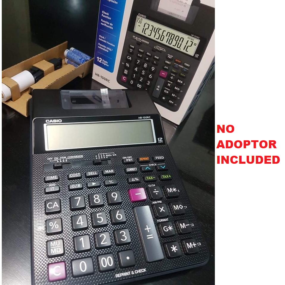 CASIO HR100RC HR-100RC PRINTING CALCULATOR Battery included ONLY ...