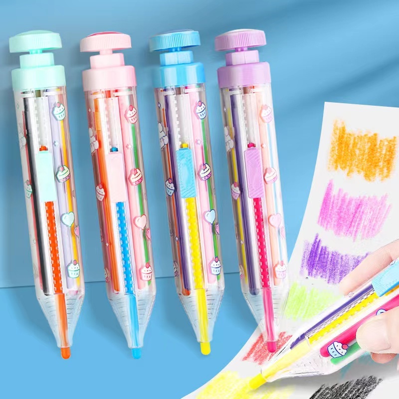 8 in 1 Multi-Color Crayons Retractable Crayons Art Graffiti Painting ...