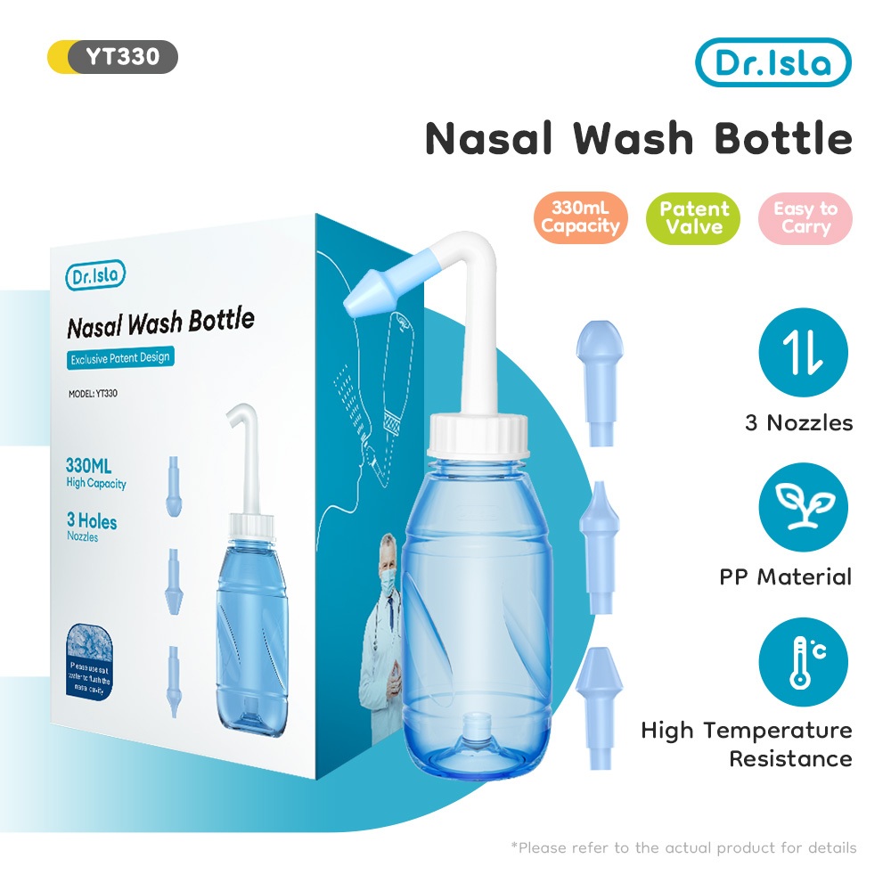 Dr.isla 330ml Nasal Wash Neti Pot Sinus Cleanser Contains 10 Sachets of ...
