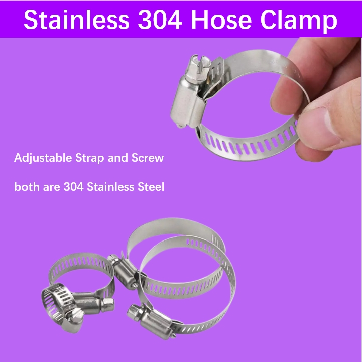 Mago 304 Stainless Steel Adjustable Hose Clamp Worm Gear Duct Clamp ...