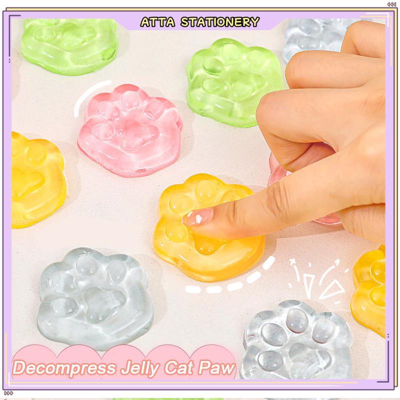 Creative Decompress Transparent Jelly Cat Paw Squishy Toys Squeeze ...