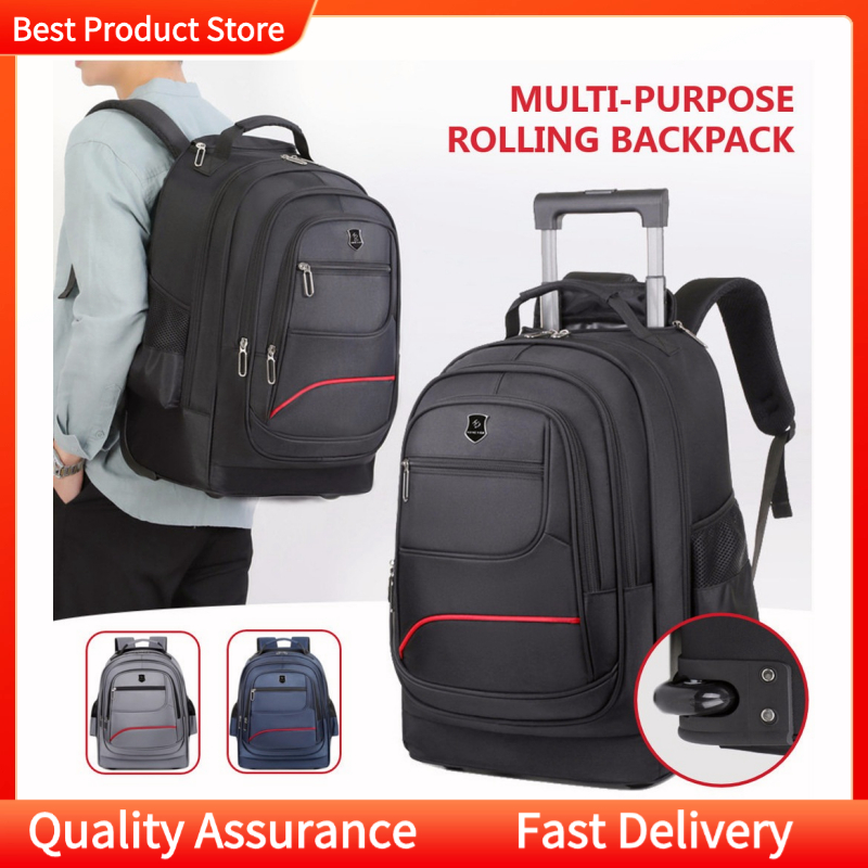 Rolling Backpack Versatile Carry-On Backpack with Wheel Large Travel ...