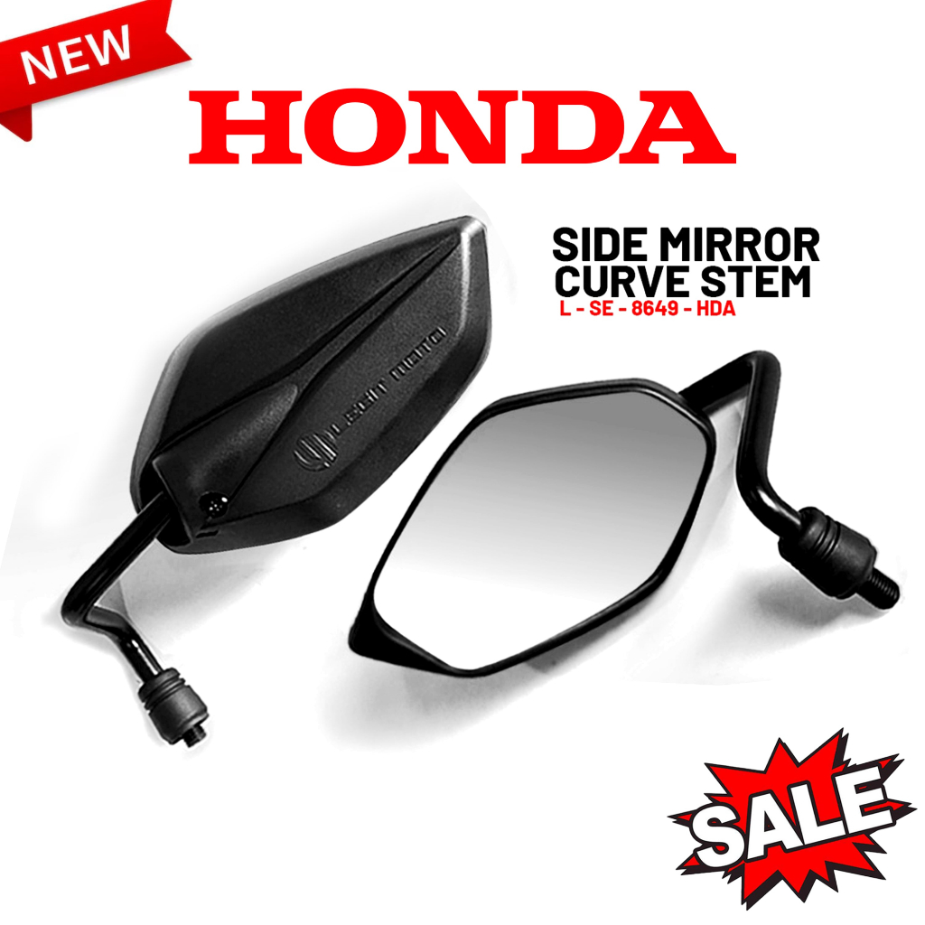 HONDA DIO LEGITMOTO ORIGINAL SIDE MIRROR CURVE BLACK/CHROME STEM NON ...