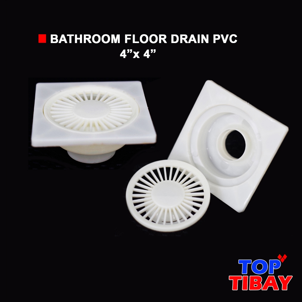 PHSHOP TOPTIBAY PVC FLoor Drain with Cover 4X4'' (White) | Shopee ...