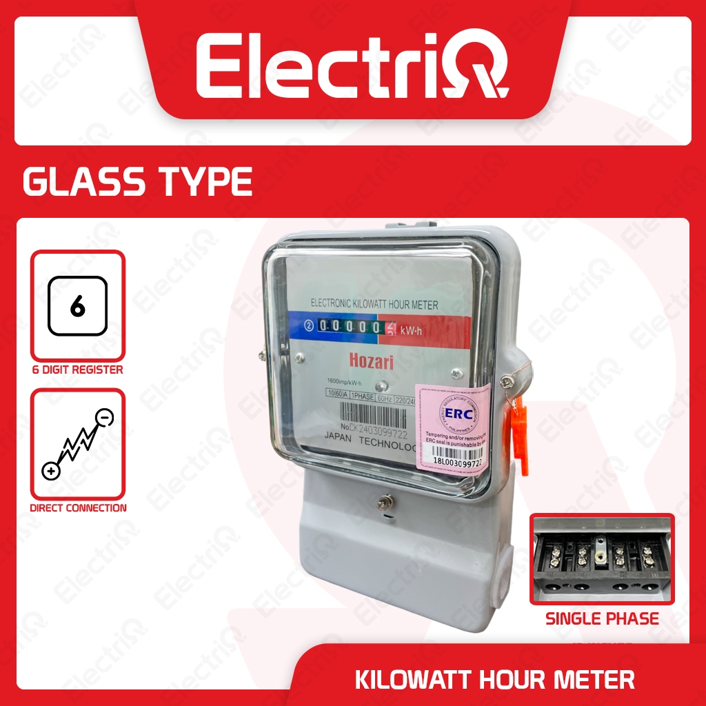 Electriq l 6 Digit Register Electronic Glass Type Single Phase Electric ...