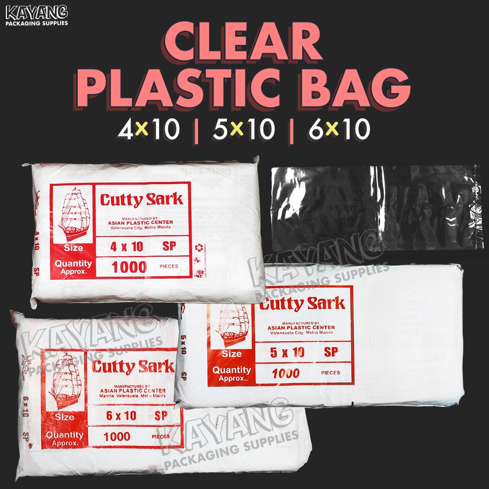 Clear Plastic bag, 4x10 / 5x10 / 6x10 Calypso Cutty Sark - Manipis ...