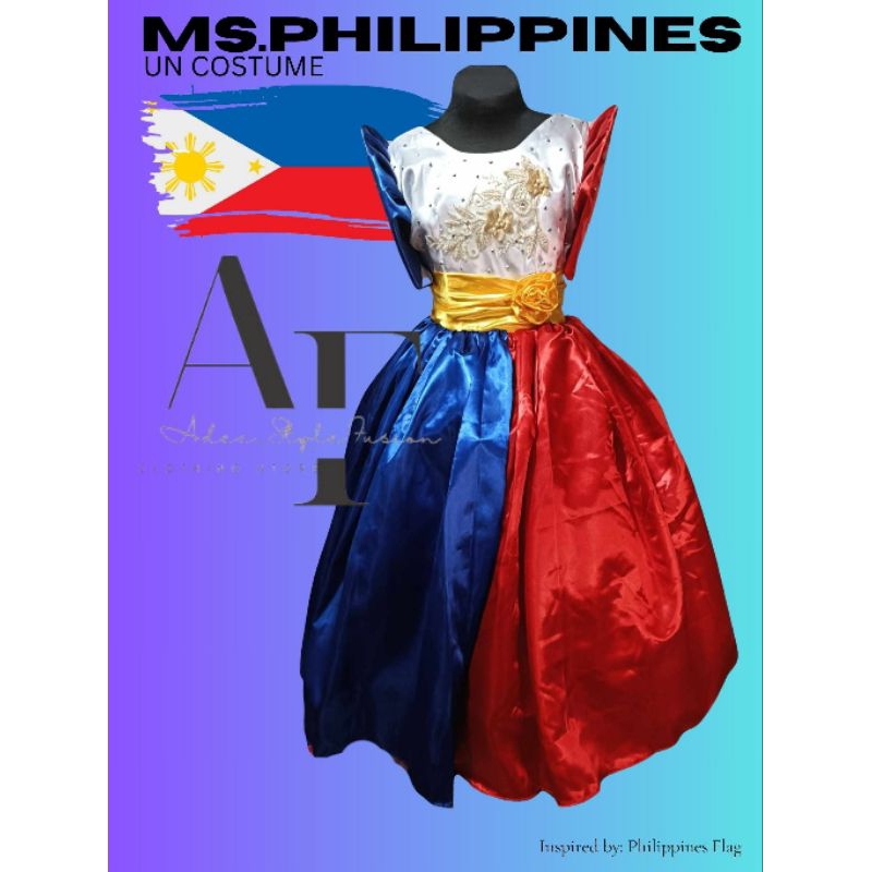 Philippine flag inspired gown for kids UN costume | Shopee Philippines
