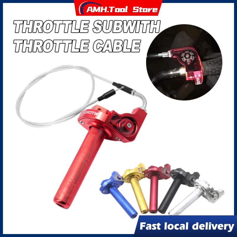 Motorcycle Throttle Twist Grips CNC 22mm Aluminum Grip With Cable ...