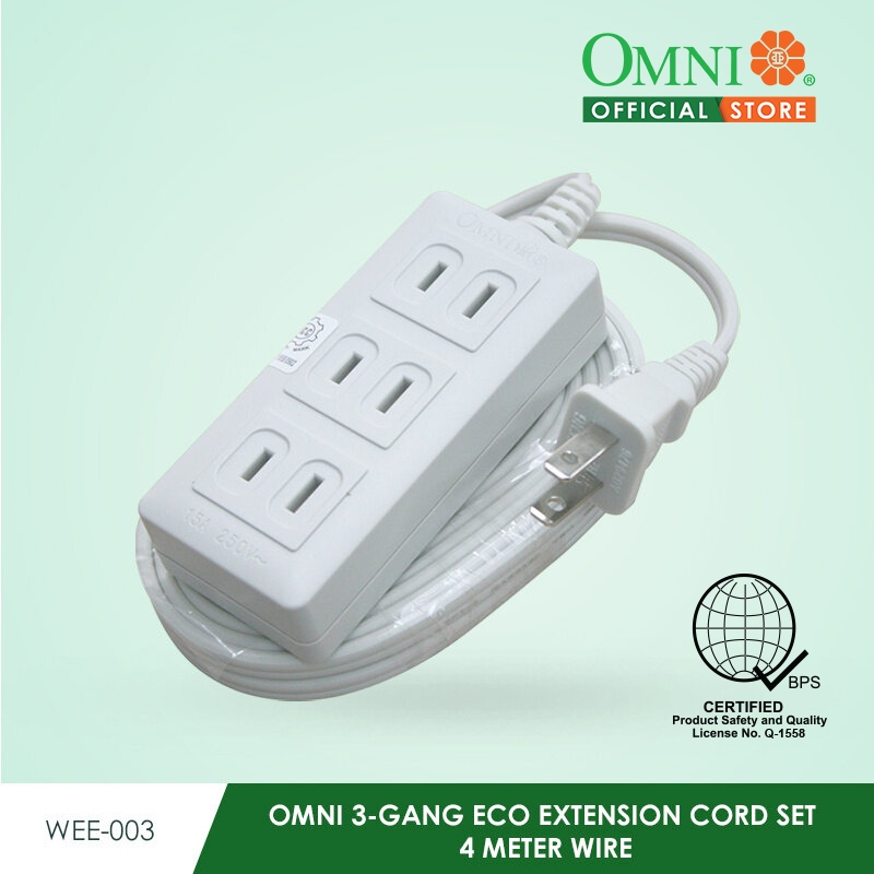 OMNI 3-Gang ECO Extension Cord Set 4 Meter Wire - WEE-003-PK | Shopee ...