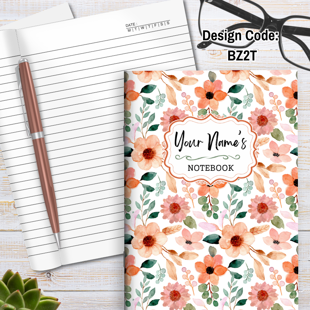 BZ2T Personalized Notebook 80 pages │ Lined Grid Dotted | Stapled ...
