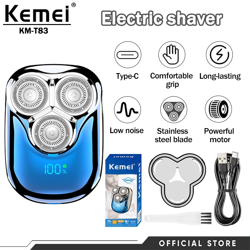 Kemei Usb Rechargeable Shaver Washable Mini Lcd Display Electric Shaver ...
