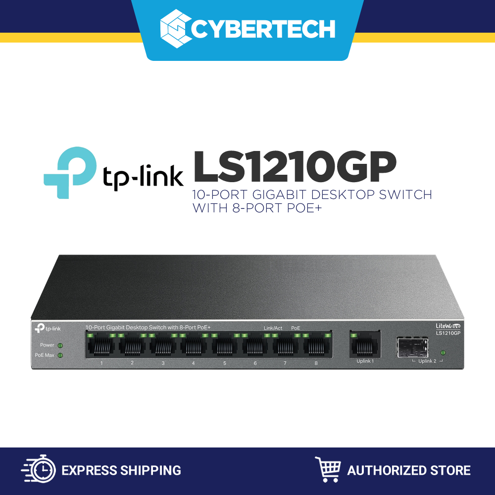 Cybertech TP-Link LS1210GP 10-Port Gigabit Desktop Switch with 8-Port ...