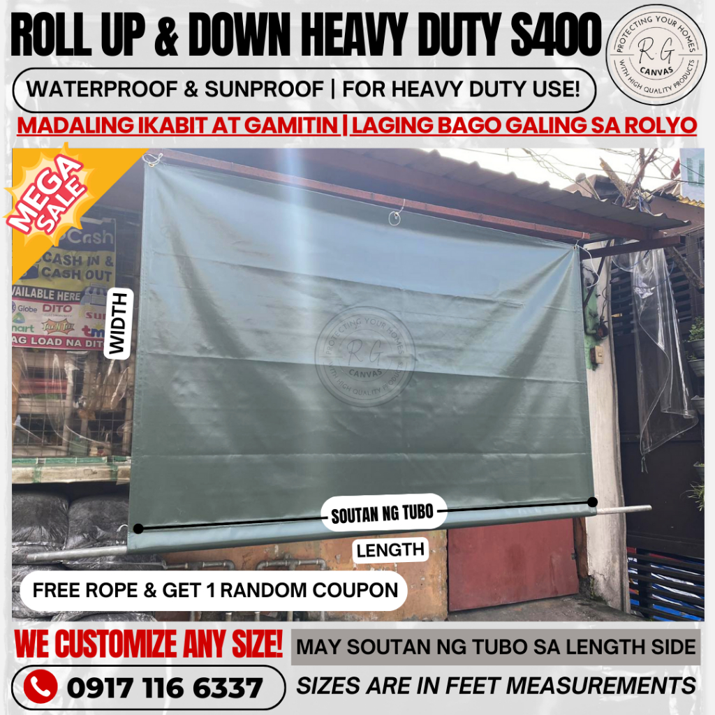 TRAPAL LONA TOLDA ROLL UP AND ROLL DOWN ORIGINAL S400 HEAVY DUTY ...