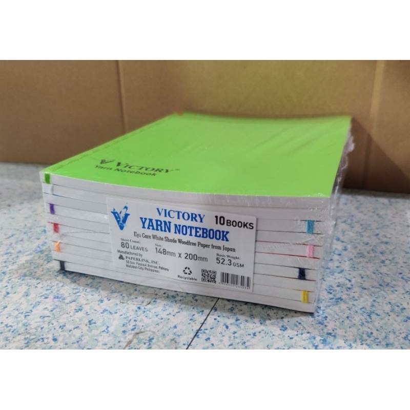 1 Ream Victory Yarn Notebook 10 books 80 Leaves | Shopee Philippines
